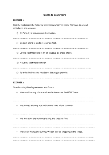 Grammar Worksheet | Teaching Resources