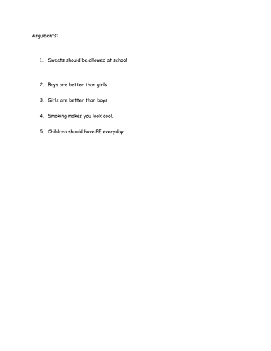 Arguments Year 6 Unit | Teaching Resources