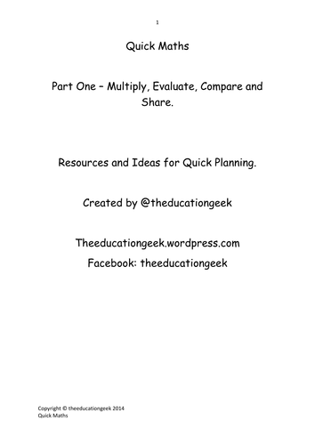 Quick Math | Teaching Resources