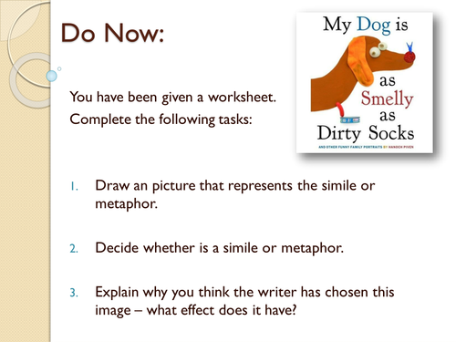 Year 7: Descriptive Writing SoW - Lesson 2 | Teaching Resources
