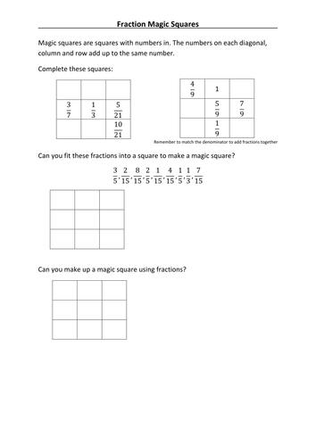 Extension fraction questions for KS3 | Teaching Resources