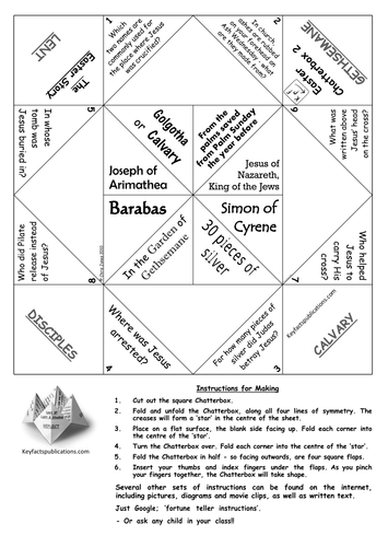 Easter chatterbox with questions to answer | Teaching Resources