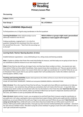 Coordinates activity - treasure map! (20 mins) | Teaching Resources