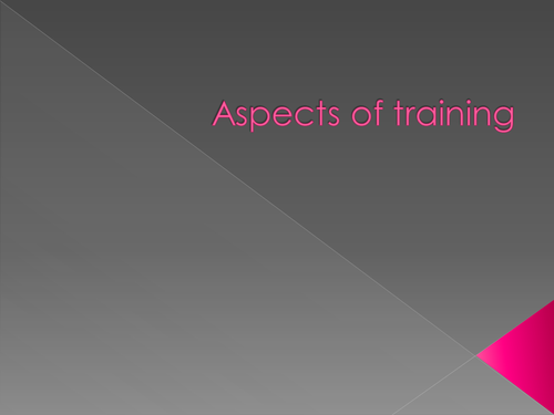 AQA Spec. Aspects of a training session | Teaching Resources