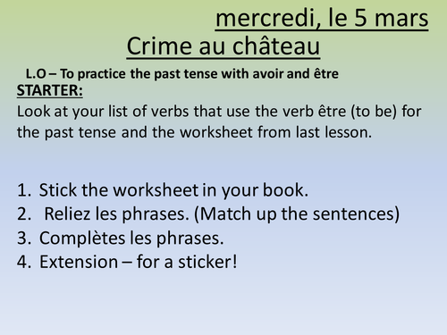 Expo 3 Crime au château | Teaching Resources
