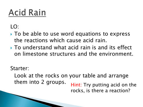 Acid Rain Lesson | Teaching Resources