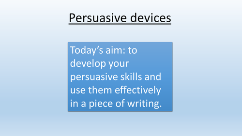 Persuasive Devices | Teaching Resources