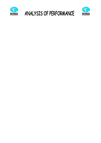 GCSE PE Analysis of Performance | Teaching Resources