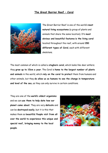 The Great Barrier Reef | Teaching Resources