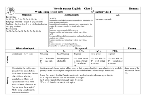 Year 3 Romans History Planning by Alanda2009 - Teaching Resources - TES