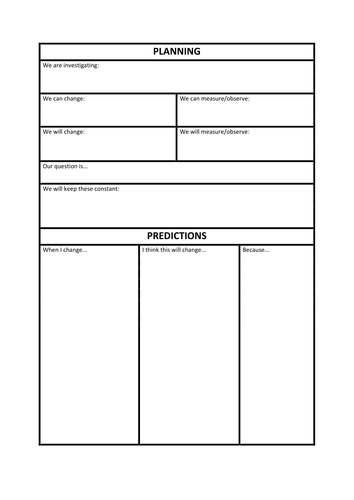 Experiment Planning Pack | Teaching Resources