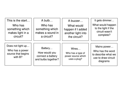 Electricity Loop Cards | Teaching Resources Electricity Loop Cards | Teaching Resources