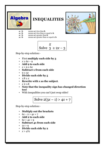 Algebra - Inequalities | Teaching Resources Algebra - Inequalities | Teaching Resources