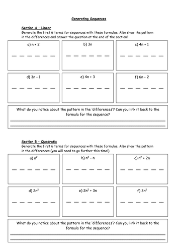 Generating and Graphing Sequences | Teaching Resources