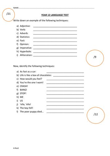 Language test | Teaching Resources