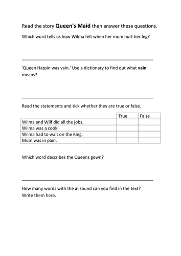 Oxford Reading Tree Comprehension | Teaching Resources