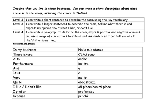 furniture in Italian | Teaching Resources