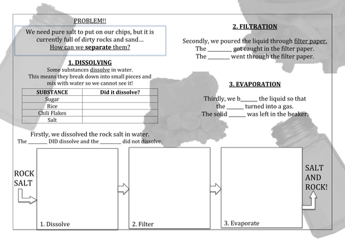 Separating Rock Salt Practical Worksheet / Booklet | Teaching Resources