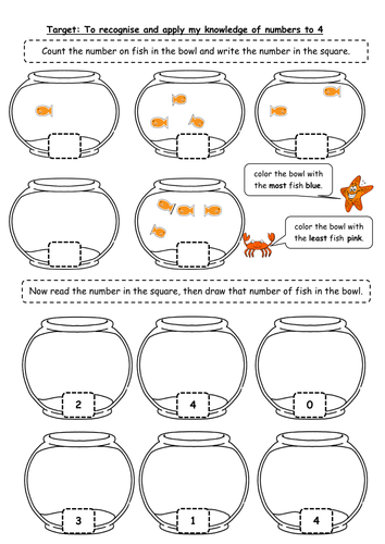 Recognize and apply knowledge of numbers to 4 | Teaching Resources