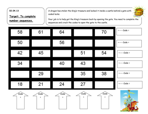 Number sequence Treasure challenge | Teaching Resources