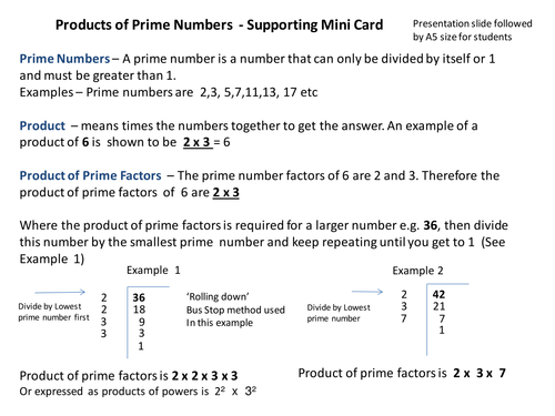 Product of Prime Factors | Teaching Resources