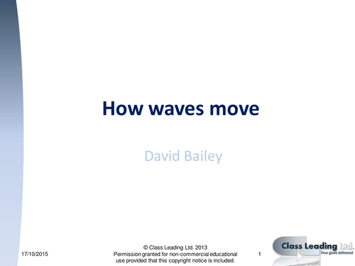 How waves move - graded questions | Teaching Resources