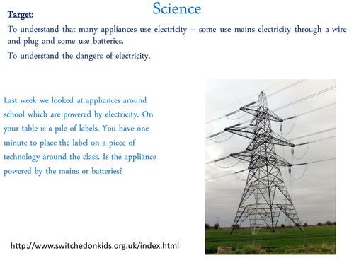 Introduction to Year 2 electricity topic | Teaching Resources