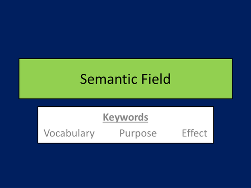 Semantic Field - Lesson | Teaching Resources