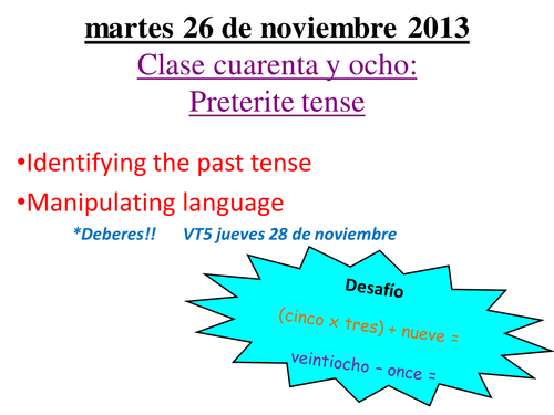 Preterite Tense lesson | Teaching Resources