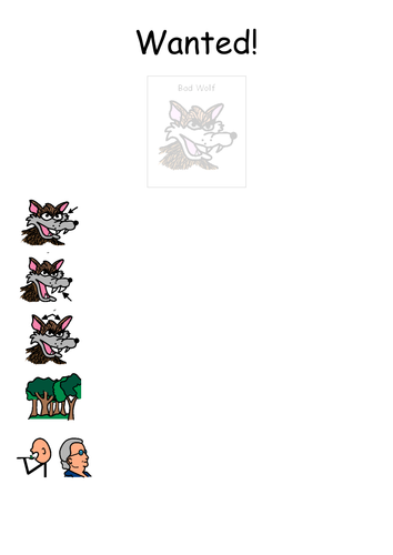 Little red riding hood, big bad wolf wanted poster | Teaching Resources