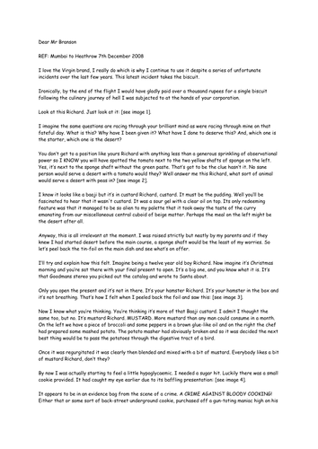 A Letter of Complaint to Richard Branson | Teaching Resources