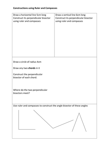Bisecting Lines And Angles Teaching Resources