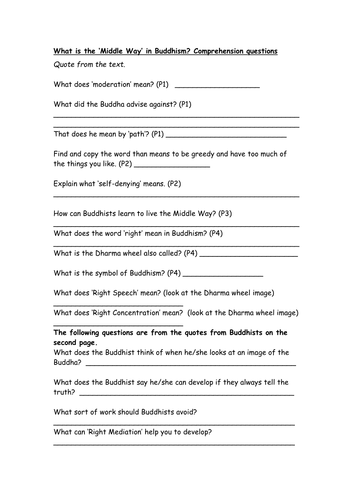 Buddhism 6 lessons exploring The Middle Way KS2/3 | Teaching Resources