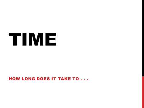 Units of time: How long does it take to ....? | Teaching Resources
