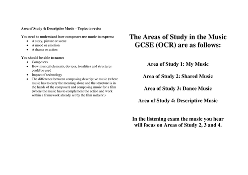 GCSE (OCR) Quick Revision Aid | Teaching Resources