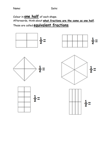 Shading Equivalent Fractions - Half by mrdhenshaw - UK Teaching ... Shading Equivalent Fractions - Half by mrdhenshaw - UK Teaching ...