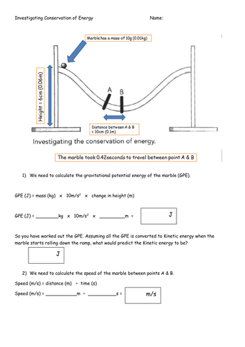 Conservation Of Energy Worksheet Stephen Murray