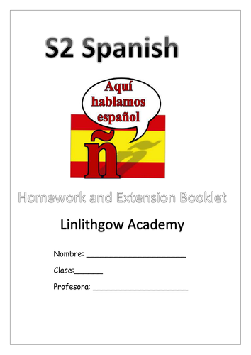 Spanish Homework and Extension Booklet | Teaching Resources