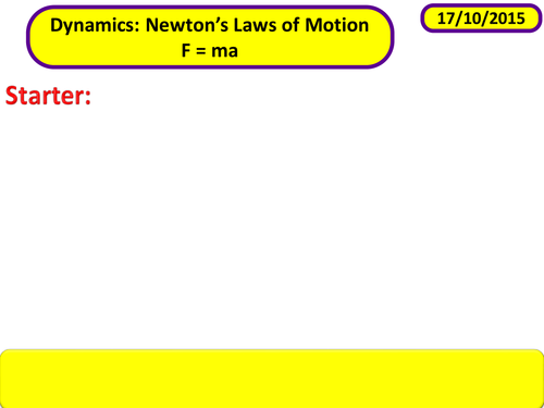 F = ma Lesson | Teaching Resources