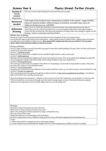 Circuits: Year 6 - lesson plans & resources | Teaching Resources Circuits: Year 6 - lesson plans & resources | Teaching Resources