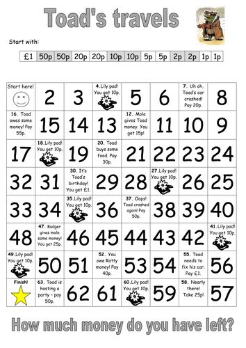Handling money - Wind in the Willows board game | Teaching Resources
