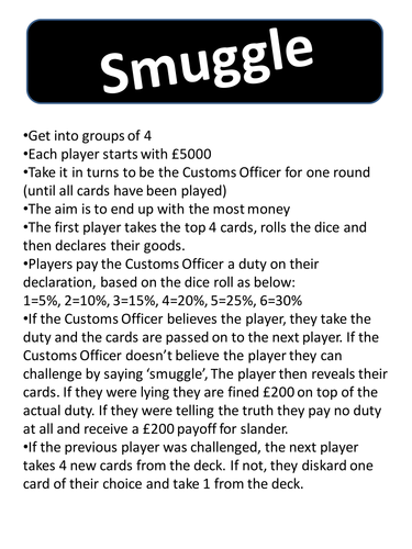 Smuggle | Teaching Resources