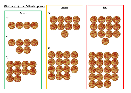 Halving - finding half of differentiated numbers by H4nn4hWW - Teaching ...