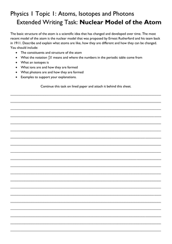 A Level Physics Extended Writing Tasks | Teaching Resources