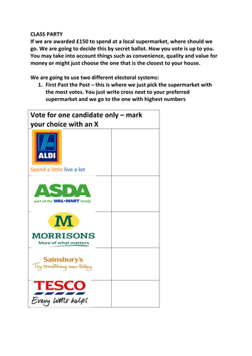 FIRST PAST THE POST & PROPORTIONAL REPRESENTATION | Teaching Resources