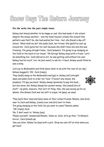 Snow Day - The Return Journey | Teaching Resources