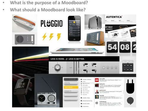 Moodboard examples showing differentiation by - UK Teaching Resources - TES