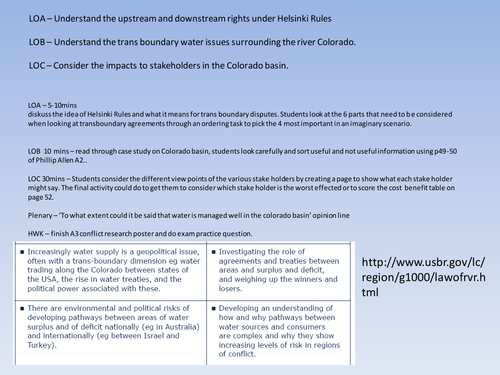 Water Conflicts Lesson 7 | Teaching Resources