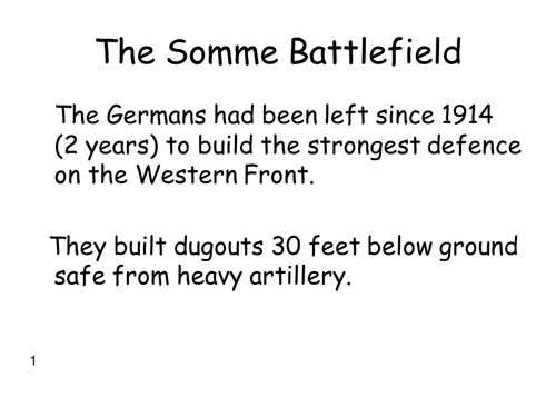 The Battle of the Somme | Teaching Resources