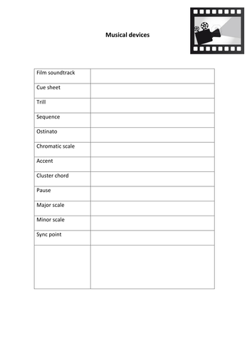 Film music listening task by a.stothard - Teaching Resources - TES